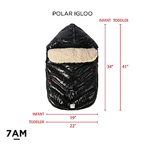 7AM Enfant Carseat & Stroller Footmuff - Weatherproof Polar Igloo Winter Stroller Blanket, Universal Toddler Footmuff for Car Seat & Stroller, Multi-use Baby Bunting Bag | (Oxford Blue, Medium)