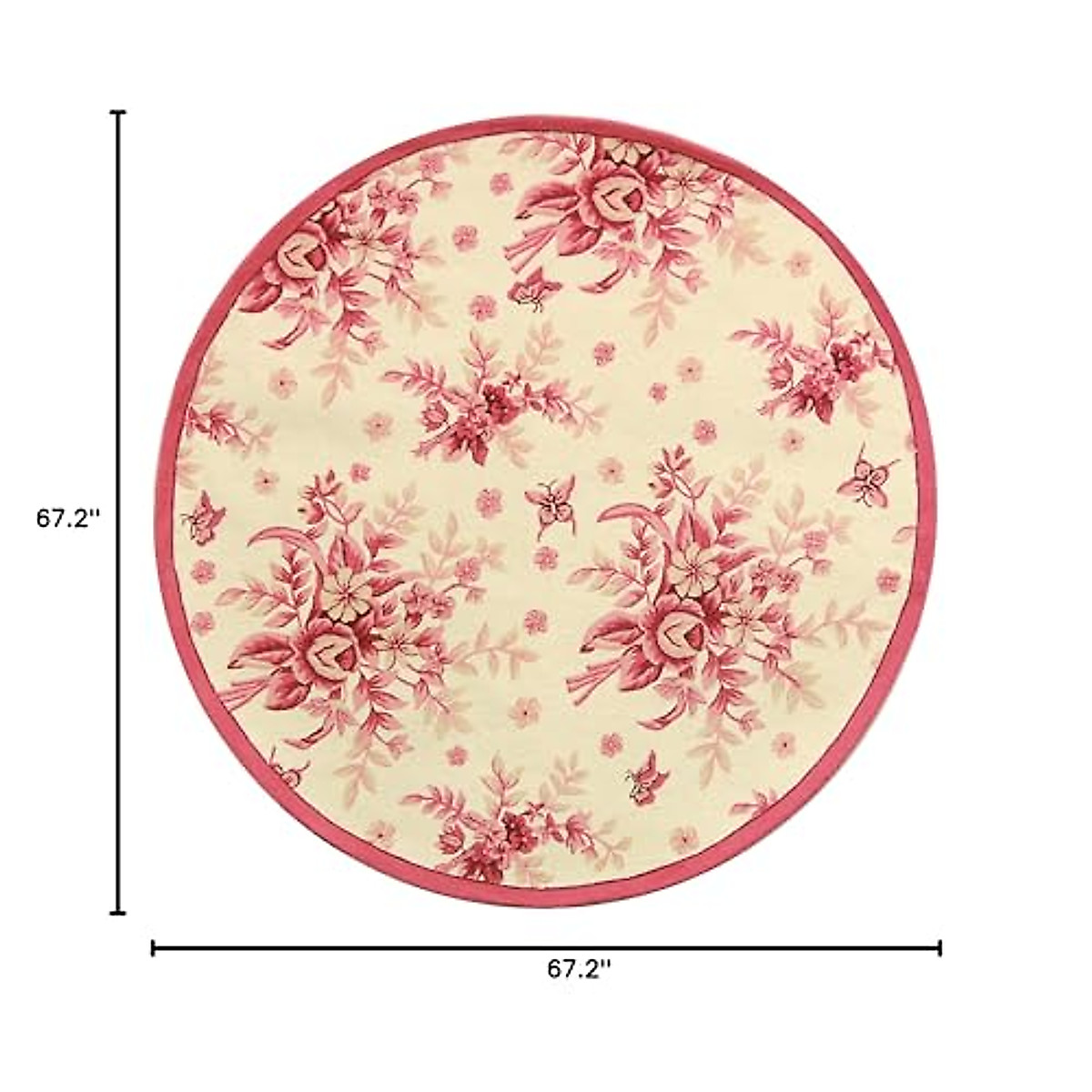 SAFAVIEH Chelsea Collection 5'6" Round Ivory / Rose HK250C Hand-Hooked French Country Wool Area Rug