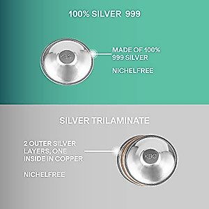 Koala Babycare The Original Silver Nursing Cups - Nipple Shields for Nursing Newborn -Breastfeeding Essentials - Protect and Soothe - Tri-Laminate Silver - Standard Size
