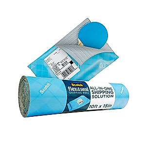 Scotch Flex and Seal Shipping Roll, 10 ft x 15 in, Just Ship It, No Boxes, No Tape, Easy Packaging Alternative to Poly Mailers, Shipping Bags, Bubble Mailers, Padded Envelopes, Boxes (FS-1510)