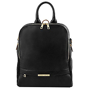 Tuscany Leather TLBag Soft leather backpack for women Black