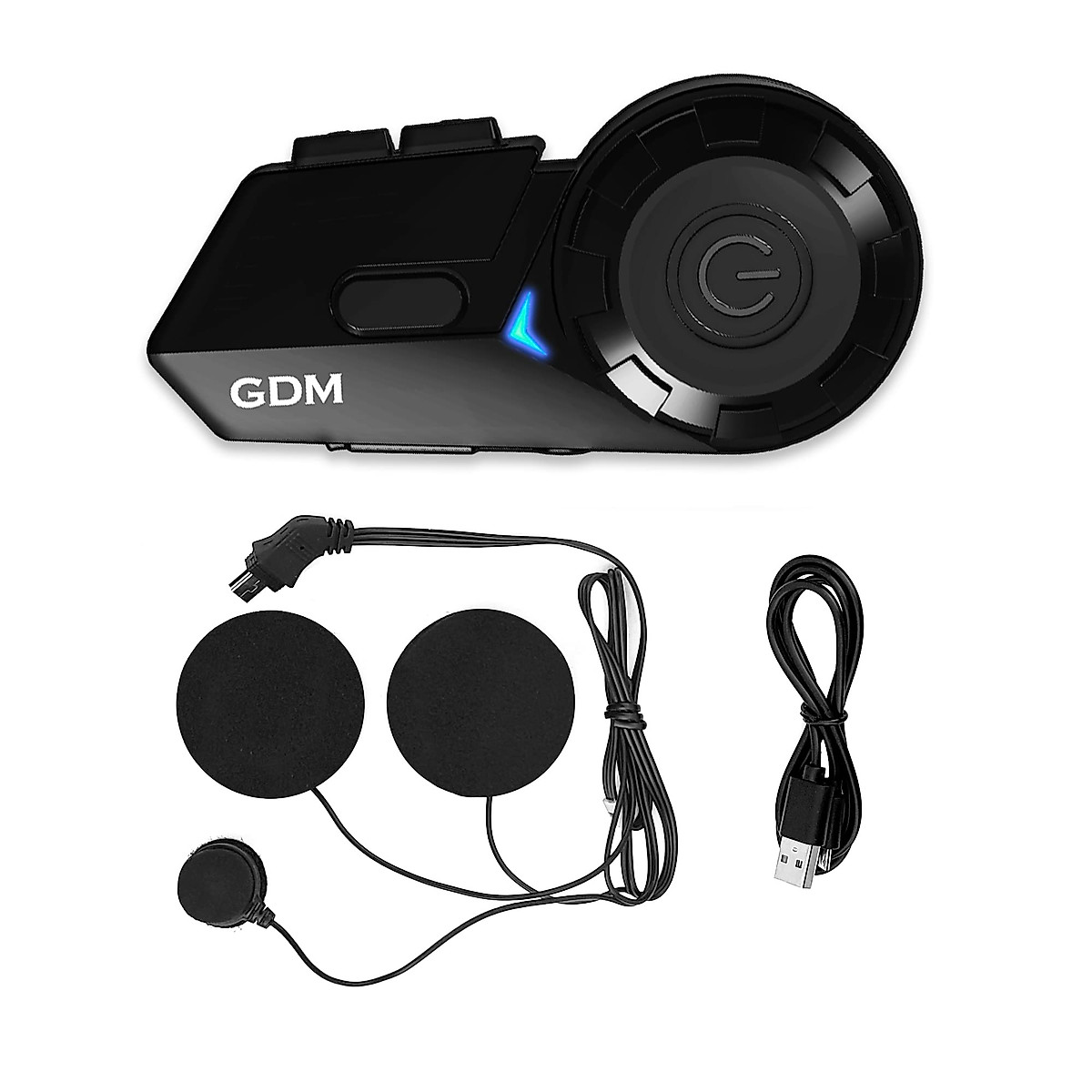 GDM Bluetooth Motorcycle Helmet with Clear, Tinted, Iridium Shields (Small, Flat Black)