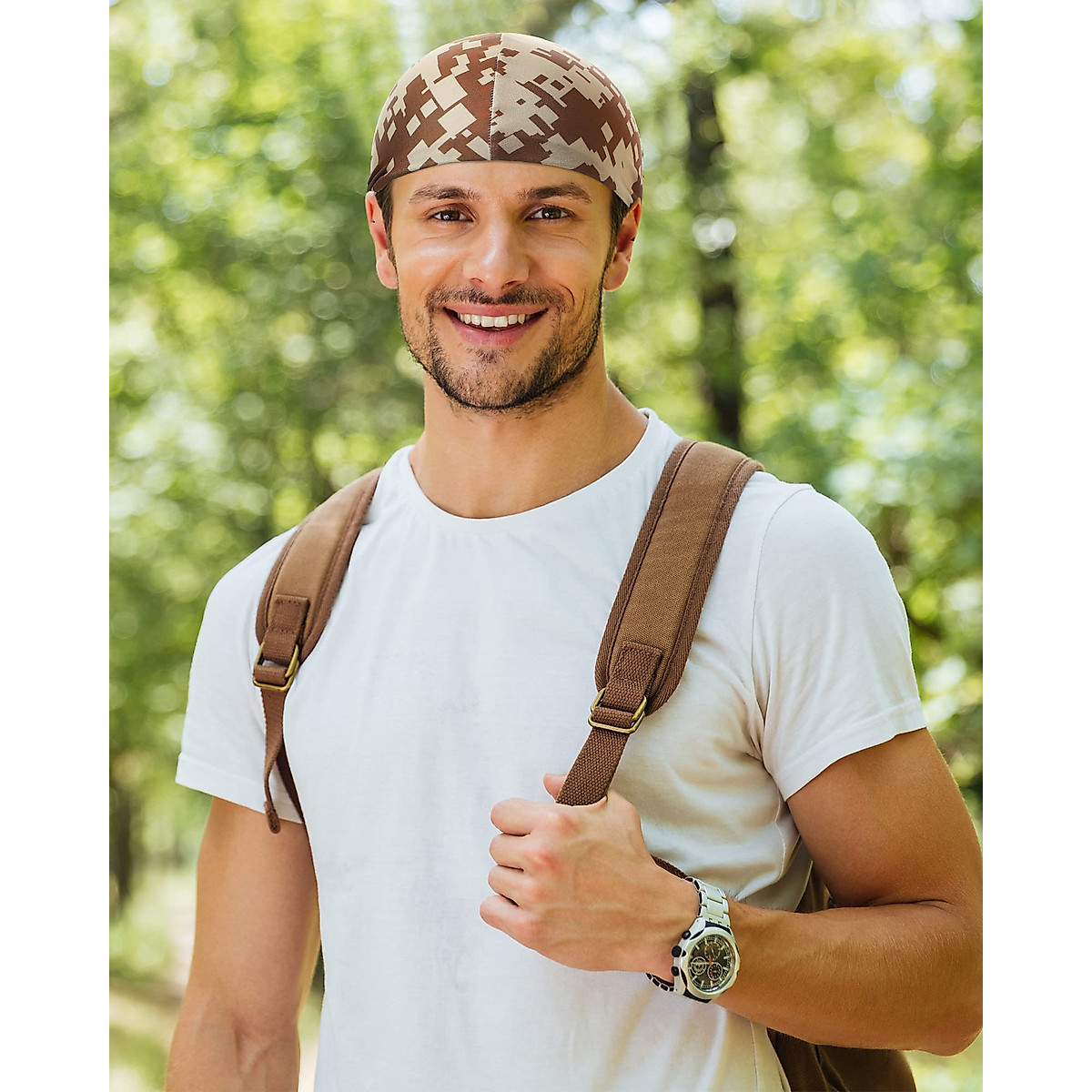 Geyoga 9 Pcs Summer Balaclava UV Sun Protection Full Face Covering Ice Silk Mask Cover Head Sports Face Covering(Camo Style)