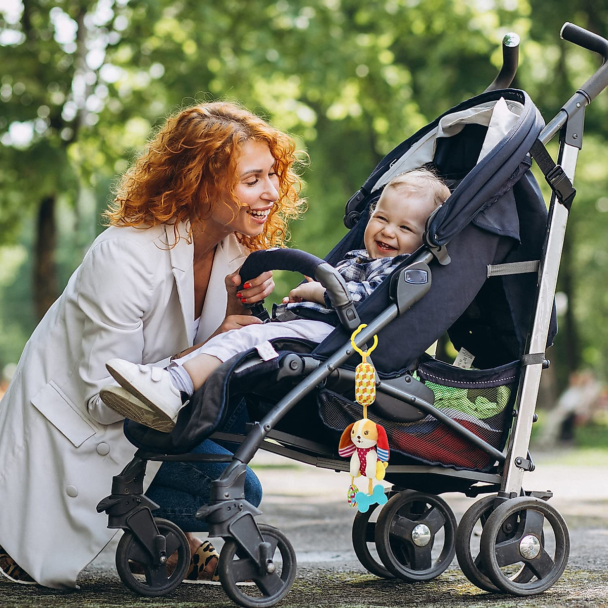 SHLOYIRE Baby Stroller Rattle Toy, Soft Baby Rattle Toys, Hanging Rattle Clip On Car Seat and Baby Stroller for Infants, Sensory Plush Animal Toys for Newborn Baby Girls and Boys (12 Pcs A)