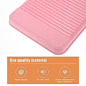 Cabilock Washing Clothes Board Laundry Washboard: Pink Non Slip Thicken Laundry Cleaning Board Hand Manual Clothes Washing Tool for Home School 44×24cm