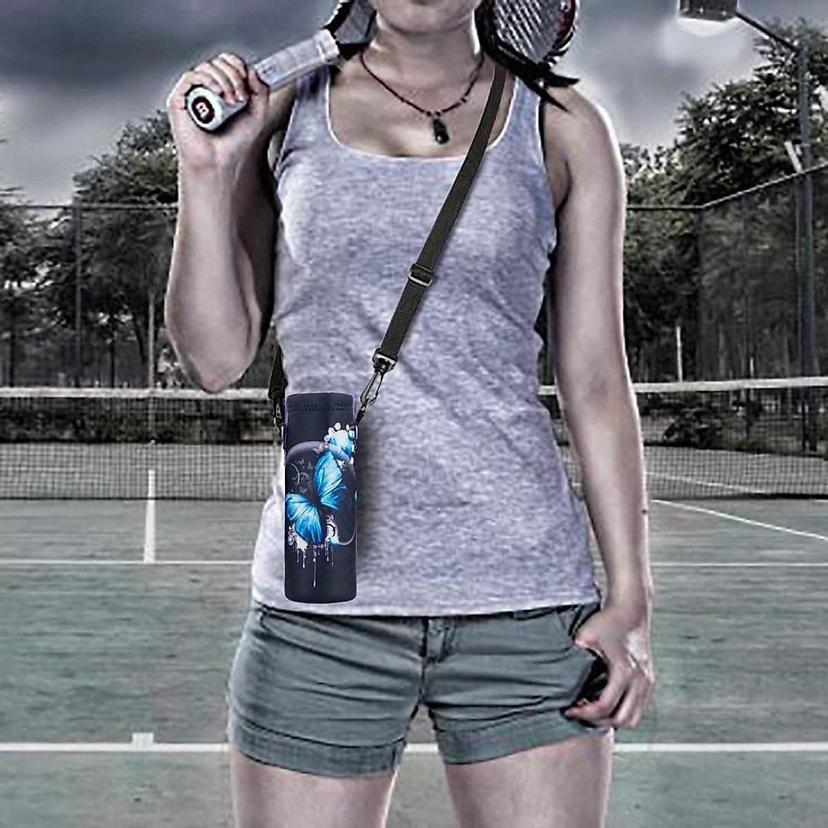 AUPET Water Bottle Carrier,Insulated Neoprene Water bottle Holder Bag Case Pouch Cover 1000ML or 750ML,Adjustable Shoulder Strap, Great for Stainless Steel and Plastic Bottles