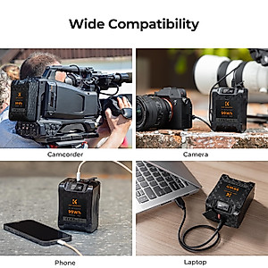 K&F Concept V Mount Battery, 99Wh Mini V-Mount Battery, 6700mAh 14.8V Support 65W PD USB-C Fast Charger, with D-TAP, USB-A, USB-C, BP, OLED Screen, for Cameras and Camcorders
