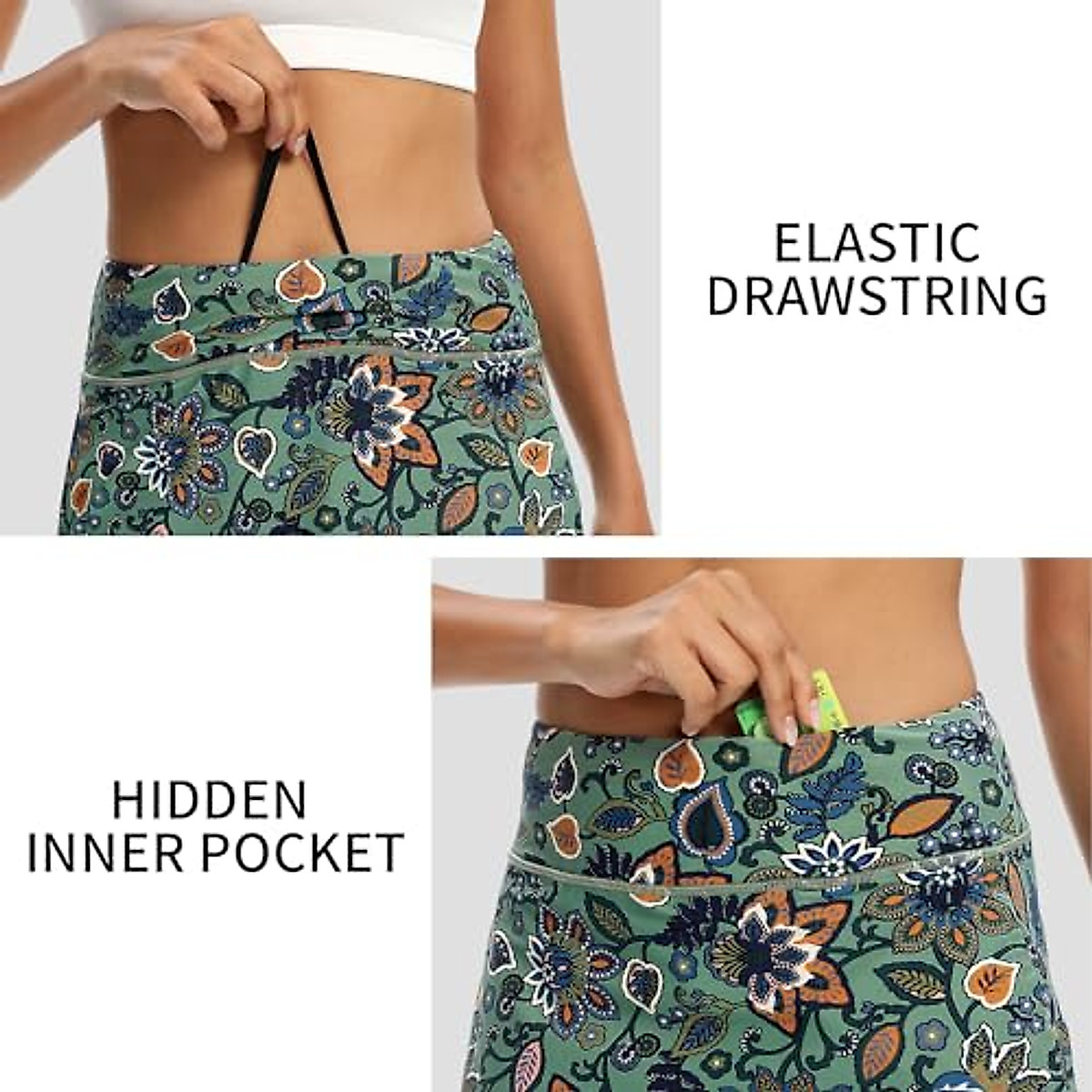 M MOTEEPI Skorts for Woman Golf Skirt Casual Knee Length Skirts with Pockets Workout Athletic Gypsophila L