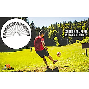 Mobi Lock Ball Pump Inflation Needle (Pack of 15) - Stainless Steel Air Pump Needles - Ideal for Blowing Up Football, Basketball, Volleyball, and All Other Sports Balls