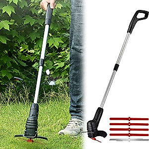 QCLUEU Cordless Grass Trimmer, Hand Held Powerful Cordless Lawn Mower, Household Small Portable Lawn Mower, Telescopic Lightweight Garden Set (Color : Ordinary)