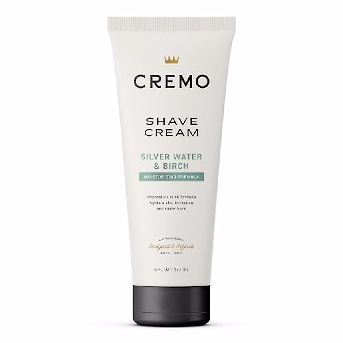 Cremo Silver Water & Birch Shave Cream, Astonishingly Superior Ultra-Slick Shaving Cream for Men, Fights Nicks, Cuts and Razor Burn, 6 Fl Oz