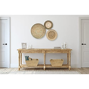 MARLIC Rectangular Seagrass Woven Storage Basket with Handles - Natural Seagrass Baskets for Organization and Storage - Medium - Trapezoid 12x8x6 IN (2)