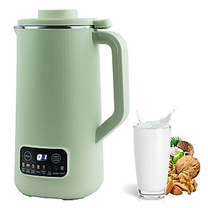 Milk Frother Electric, 500ml Coffee Frother Milk Frother with 10 Blades Temperature Control Homemade Oat Coconut Soy Or Plant Based Milks And Non Dairy Beverages for Latte Cappuccinos Macchiato(green)