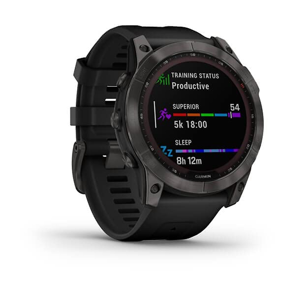 Garmin Fenix 7X Sapphire Solar Edition Smart Watch Carbon Gray Titanium with Black Band (51mm) + Watch Charging Stand + USB Car/Wall Adapter + 6TH AVE Cleaning Kit + Sweat Workout Towel (010-02541-10)