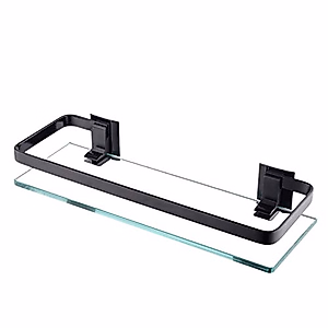 Cabilock Bathroom Glass Shelf Floating Wall Mounted Shower Organizer Cosmetic Toiletries Storage Holder for Kitchen Bathroom