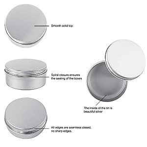 Moretoes 36pcs Tin, 4oz Metal Round Tins, Aluminum Empty Candle Tins with Screw Lid for Salve, Spices or Candles