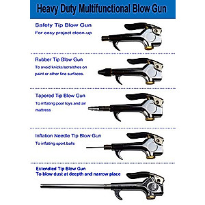 YOTOO Air Compressor Accessor Kit, Heavy Duty 20-Piece 1/4" NPT Air Tool Kit with 100 PSI Tire Inflator Gauge, Air Blow Gun and Air Hose Fittings