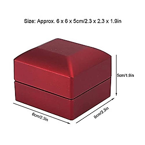 ZZYINH AN207 High Ring Box Square Ring Jewelry Earring Coin Box with LED Light for Wedding Engagement New Small Jewelry