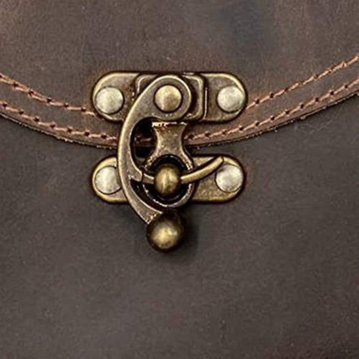 Hide & Drink, Petit Travel Vintage Leather Clutch Bag Handmade from Full Grain Leather, Women's Fashion - Bourbon Brown