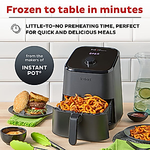 Instant Pot Vortex 4-in-1, 2-quart Mini Air Fryer Oven Combo with Customizable Smart Cooking Programs, Nonstick and Dishwasher-Safe Basket, Includes Free App with over 1900 Recipes, Black