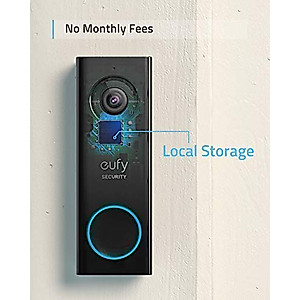 eufy Security Wi-Fi Video Doorbell, 2K Resolution, Real-Time Response, No Monthly Fees, Secure Local Storage, Free Wireless Chime (Require Existing Doorbell Wire, 16-24 VAC, 30 VA or above) (Renewed)