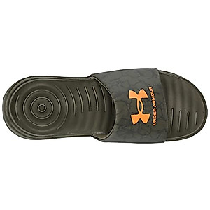 Under Armour Men's Ansa Graphic Fixed Strap Slide Sandal, (305) Marine OD Green/Marine OD Green/Orange Blast, 9
