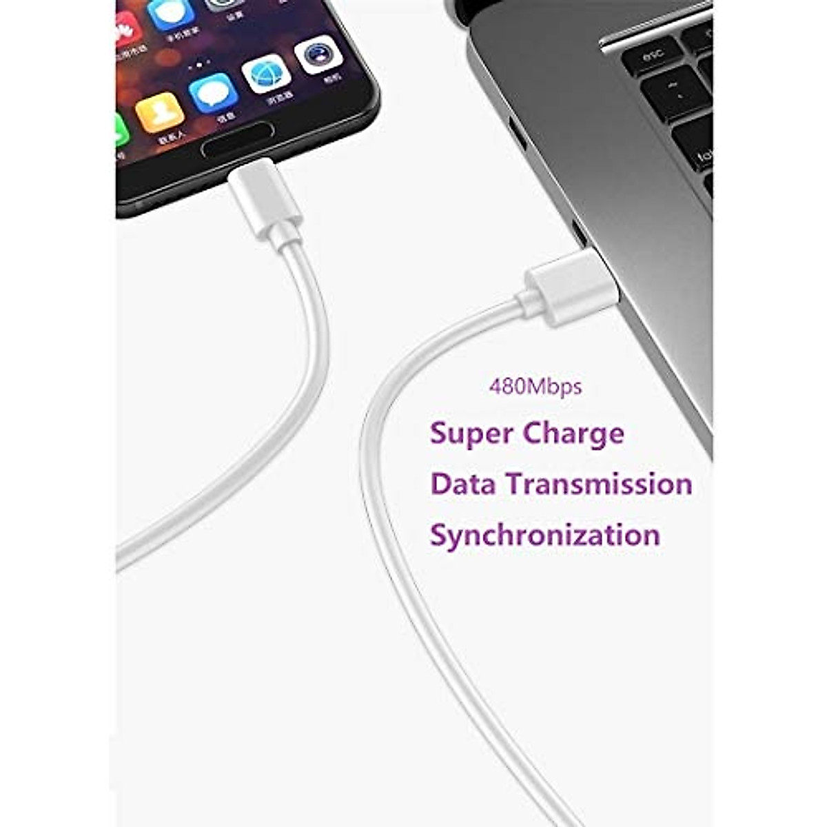 Super Charging Cable Replacement for Huawei P30 Pro 5A Supercharge USB Type C Cable, 3.3FT Super Fast Charge Type-C Cable for Huawei P20 Pro, Mate 20 Pro, Mate 10 Pro, P10 Plus, Mate 20 (White)