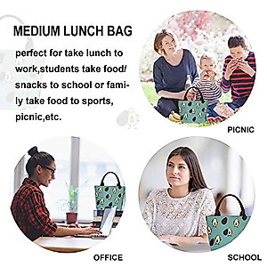 E-Clover Lunch Box for Women Insulated Lunch Bag Reusable Lunchbox Cooler Bags for Office Work Beach Travel Avocado Gifts