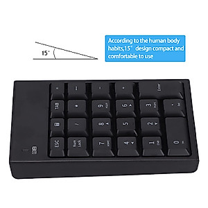 Number Pad 2.4GHz Wireless Number Keypad 1200DPI Sensitive Durable Number Pad Mouse Combo for Home Office Travel, USB Numeric Keypad