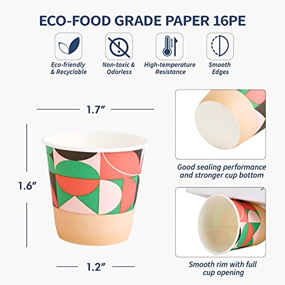 Turbo Bee 3oz Paper Cups 600 Pack, Disposable Bathroom Cups, Small Mouthwash Cups, Mini Snack Cups Bulk for Party, Home and Bathroom