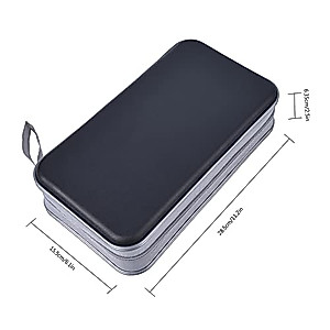 UENTIP 96 Capacity CD Case,CD/DVD Book,Hard Plastic CD Organizer CD Holders Storage Cases(96, Black)