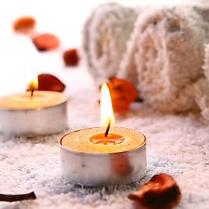 100% Pure Beeswax Tealight Candle Set of 48-3 Hours Lasting Smokeless Tealight Candles - Cotton Wick - Unscented Tea Light Candles - Candle Lover Gift