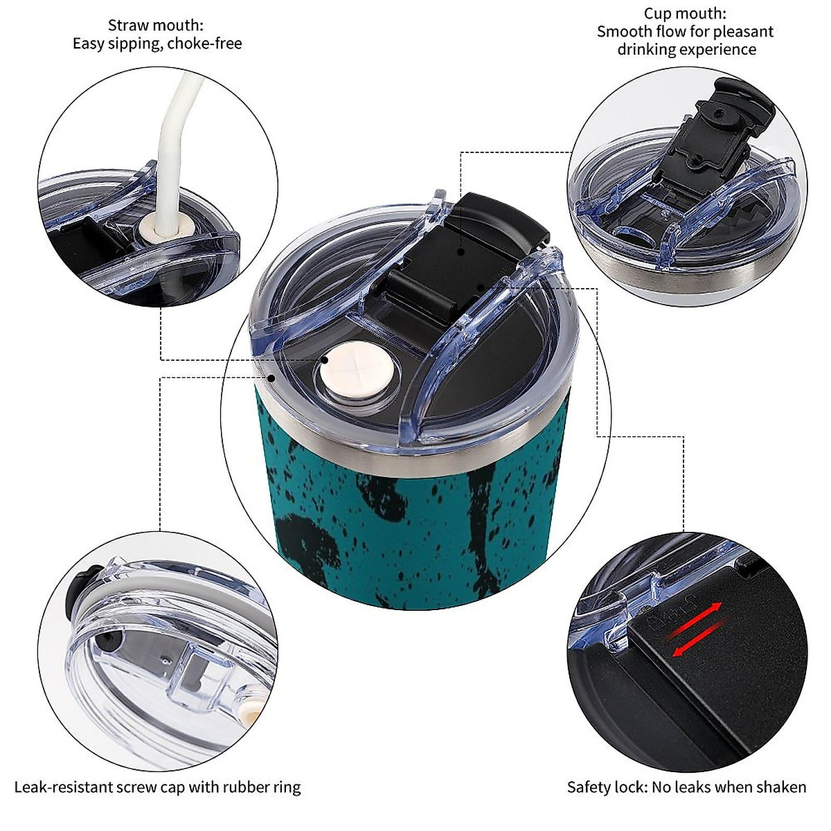 NAWFIVE 40oz Tumbler with Handle Sharks Hammer Marine Travel Mug Straw Covers Cup with Lid Insulated Stainless Steel,Leak Proof,Cupholder Friendly Water Iced Tea Coffee Gift