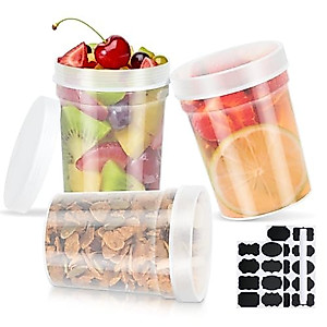 LEAWALK 32 oz Twist Top Deli Containers,Plastic Soup Freezer Food Storage Container With Lids, BPA Free,Leak Proof,Stackable,Microwave Dishwasher Safe-3 Pack