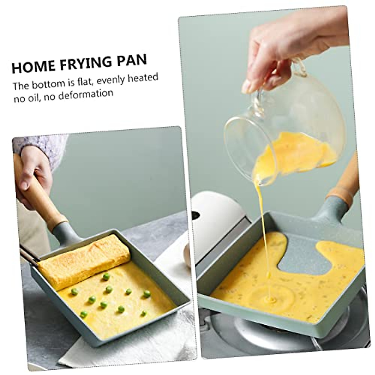 Cabilock 1pc frying pan outdoor cooking stove outdoor griddle washing machine pedestal japanese frying tamagoyaki egg pan Breakfast Pan Non-stick Pan Square Flat Pan Home Cooking Pan mini