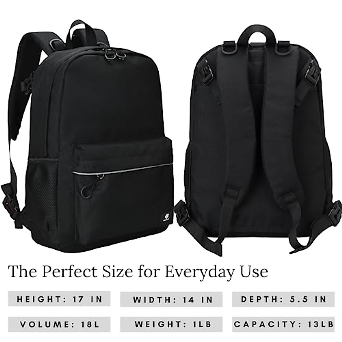 Fenrici Adaptive Backpack and Lunch Box Bundle (Black)