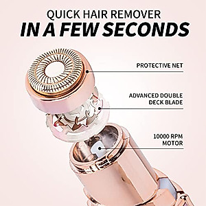 Facial Hair Removal for Women, Mini Epilator Portable Anytime, Suitable for Facial Bikini Peach Fluff on Beard Lips Chin, USB Charging(Rose red)