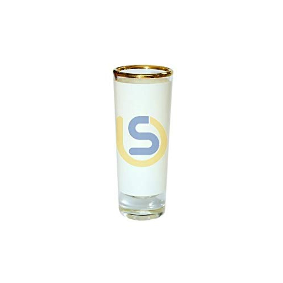 12 Pieces 1.5oz Sublimation Blank Long Shot Glass Bar drink alcohol Tequila Brandy with Golden Rim (4'' x 2'')