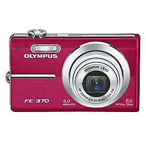 Olympus FE-370 Digital Camera 8MP 5x Opt Zoom 2.7 LCD Red 222510