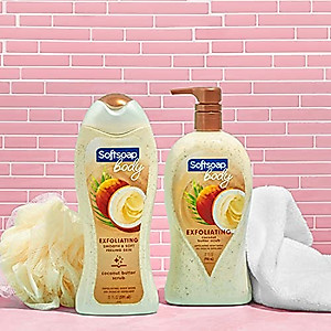 Softsoap Body Wash, Coconut Butter Scrub Body Wash, Exfoliating Body Wash, 20 Ounce (Pack of 2)