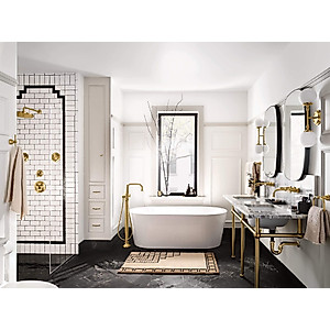 Moen S44507BG Colinet One-Handle Traditional Freestanding Floor Mount Tub Filler with Handshower, Brushed Gold