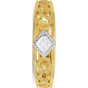 14K Yellow & Rhodium Diamond-Cut Toe Ring - Jewelry By Sweet Pea