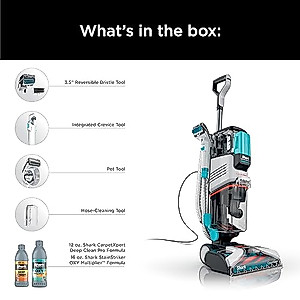 Shark EX201 CarpetXpert Upright Carpet, Area Rug & Upholstery Cleaner with StainStriker, Built-in Spot & Stain Cleaner, Perfect for Pets, Deep Cleaning & Tough Stain Removal, Carpet Shampooer, Cyan