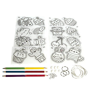 Big Game Toys~Sweet Treats Shrinkies Shrinky Art Shrink Film Kit Girl Dinks Jewelry Keychain