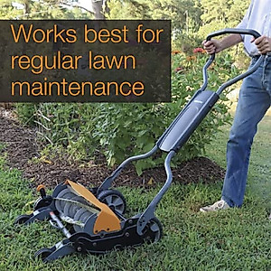 Fiskars StaySharp Max Reel Push Lawn Mower - 18" Cut Width - Manual Cordless Grass Trimmer - Black
