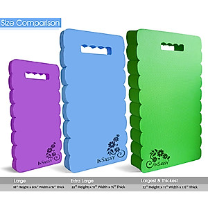InSassy Garden Kneeler Pad - Kneeling Mat Gardening Baby Bath Work Yoga Exercise & Prayer - High Density Knee Pad, Purple (Largest & Thickest - 22 x 11 x 1 1/2 Inches)