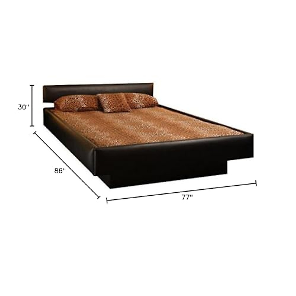 Strobel Organic Vail Complete Waterbed 5 Board Fabric Upholstered Chocolate Fabric King