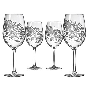 Rolf Glass Peacock White Wine Glass (Set of 4), 12 oz, Clear