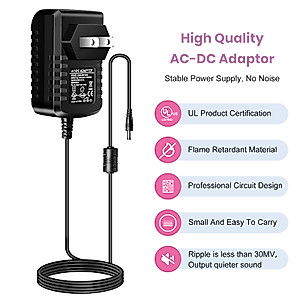 Pigtone Guitar Pedal Power Supply AC Wall Charger Adapter 9V DC 1A 1000mA Tip Negative 8 Way Daisy Chain Pedal Cables for Most Guitar Effect Pedals