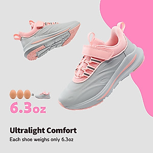 DREAM PAIRS Boys Girls Shoes Kids DuraPlay Tennis Running Athletic Protective Walking Sneakers for Little/Big Kid,Size 2 Little Kid,Light Grey/Pink,SDRS2335K